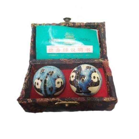 Other | Vintage Chinese Baoding Exercise Balls Panda Pandas Bear Bears ...